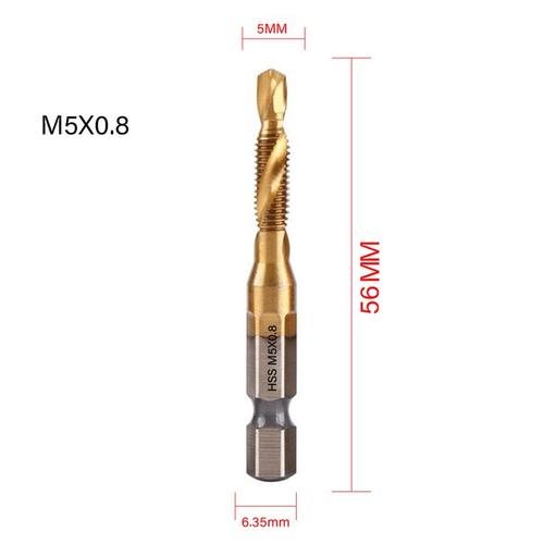 Jual 6Pcs Mata Bor Pembuat Ulir Drat Mur Baut Tap Drill Set Hex 1/4" M3 ...
