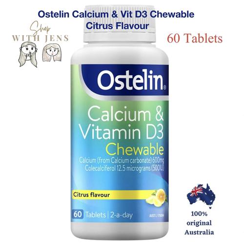 Jual Ostelin Calcium & Vitamin D3 Chewable 60 Tablets Citrus Flavour ...