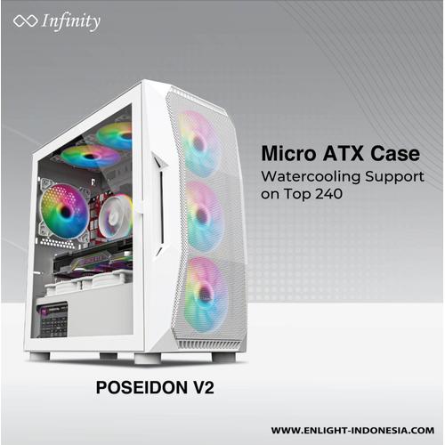 Jual Casing infinity Poseidon V2 (Micro ATX, Tanpa Fan, Putih ...