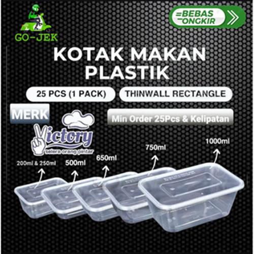 Jual THINWALL RECTANGLE VICTORY PERSEGI 500ml 650ml 750ml 1000ml KOTAK ...
