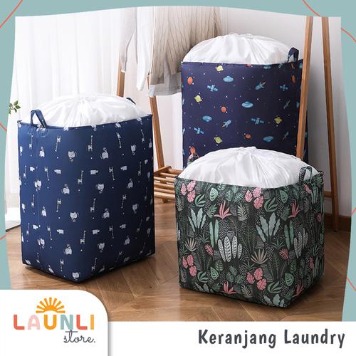 Promo Keranjang Baju Kotor Model Serut Tertutup Laundry Bag Kotak Lipat ...