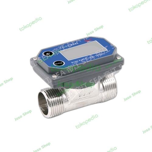 Jual Digital Flow Meter Turbine Stainless Steel PLC Kabel DN25 G1 inch ...
