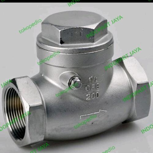 Jual SWING CHECK VALVE / ONE WAY VALVE STAINLESS STEEL 1/2"INCH SS316 ...
