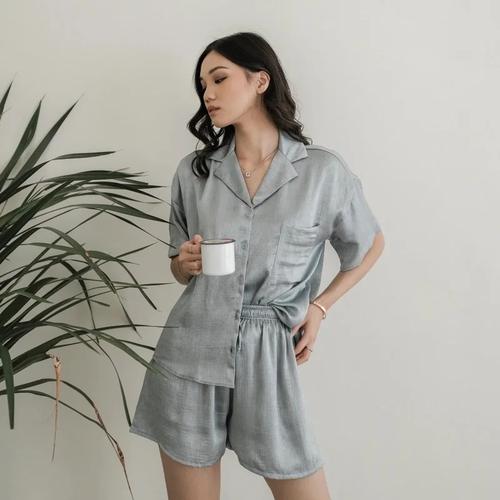 Jual RIEL SET PAJAMAS || baju tidur silk PREMIUM || sleepwear PREMIUM ...
