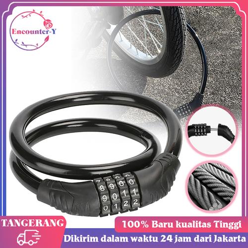 Jual Gembok Angka Panjang 4 Digit Bicycle Lock Kunci Gembok Sepeda ...