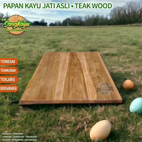 Jual Papan kayu jati asli 80x40 papan ambalan wooden board bahan daun ...