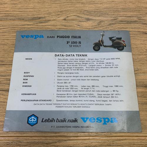 Jual brosur Vespa PS original danmotor nos - Kab. Sleman - Tugu Vespa ...
