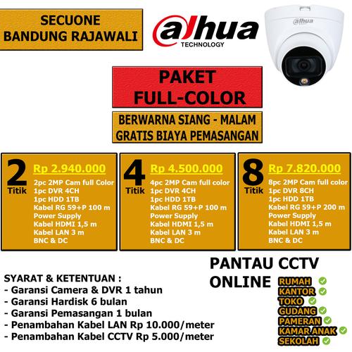 Jual PAKET PASANG INSTALASI CCTV BANDUNG PAKET CAMERA FULL COLOR DAHUA ...
