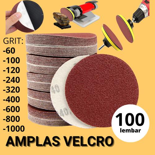 Jual kertas amplas velcro bulat 4 inch Amplas bulat gerinda 1 BOX - 60 ...