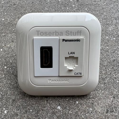 Jual STOP KONTAK PANASONIC LAN DATA ETHERNET CAT6 NETWORK DUAL DOUBLE ...