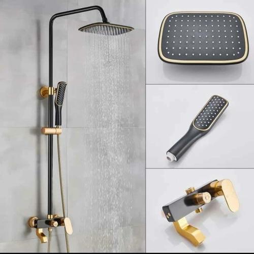 Jual SHOWER TIANG PANAS DINGIN GOLD BLACK / SHOWER SETT MIXER HITAM ...