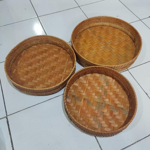 Jual Nampan Tampah Bambu Rotan Baki Tempat Wadah Saji Tradisional Unik ...