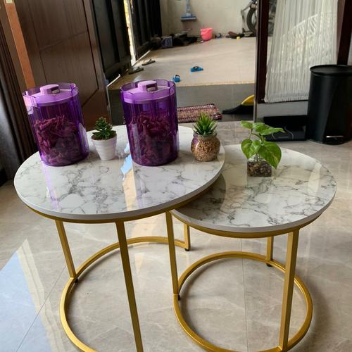 Jual MURAH Meja sepasang lapis hpl motif marmer - Kaki lurus - Kota ...