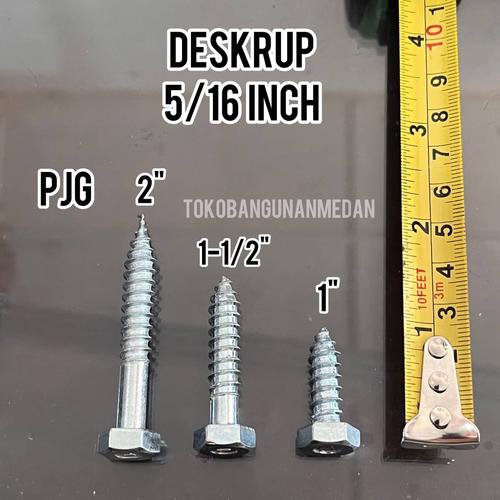 Jual DESKRUP 5/16 - Panjang 1 inch , 1-1/2 inch , 2 inch / Sekrup ...