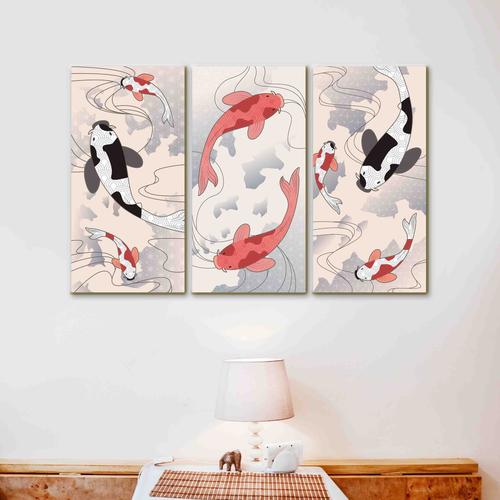 Jual Hiasan Dinding Lukisan Jepang ikan koi bunga sakura japanese art ...