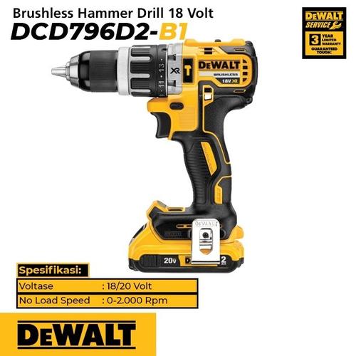 Jual DeWalt DCD796 Cordless Impact Drill Brushless 18v DeWalt DCD796D2 ...