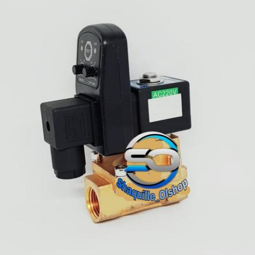 Jual Selenoid Valve STNC TE-20 3/4 10BAR 220V Auto Drain Plus Timer ...