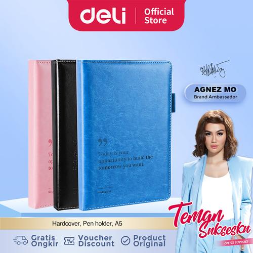 Jual Deli Leather Cover Notebook Buku Catatan Sampul Kulit Pen Holder ...