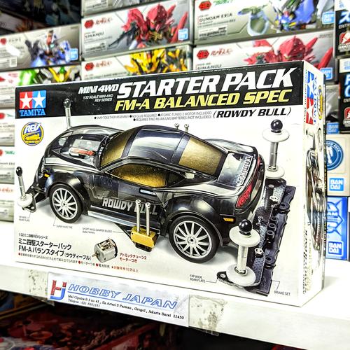 Jual Tamiya 18710 Mini 4WD Starter Pack FM-A Balanced Spec Rowdy Bull ...
