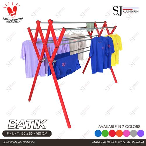 Jual Jemuran Baju & Pakaian Aluminium Batik Polos Merah - 180 CM / 1,8 ...