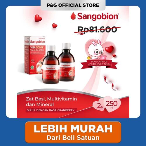 Promo Sangobion Vita-Tonik 250ml Vitamin dan Suplemen Zat Besi (Paket ...