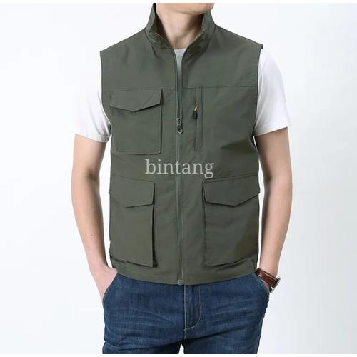 Jual jaket rompi lapangan/jaket rompi kerja/vest outdoor - army, S ...