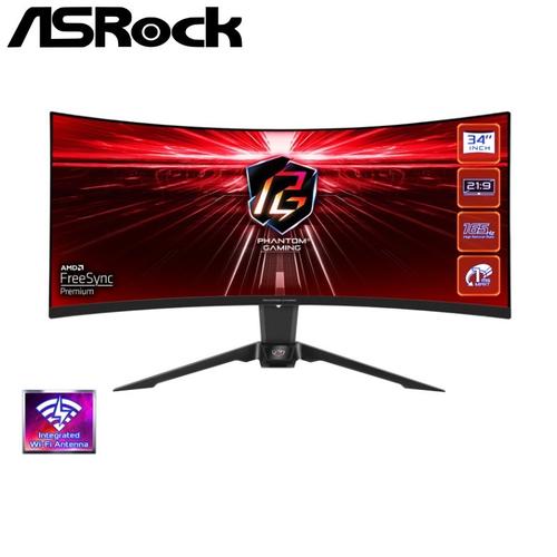 Promo ASRock PG34WQ15R2B 34 Inch Curved Gaming Monitor - WQHD VA 165Hz ...