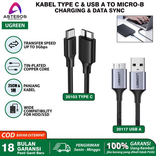 Jual UGREEN Kabel Data Hardisk Eksternal USB-C Dan USB A To Micro-B ...