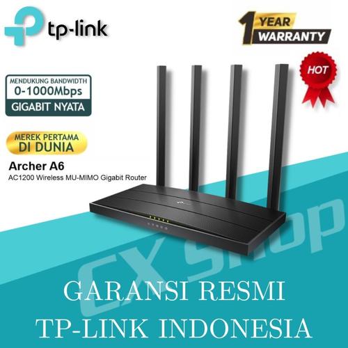 Promo TP-LINK Archer A6 AC1200 Wireless MU-MIMO Gigabit Router ...