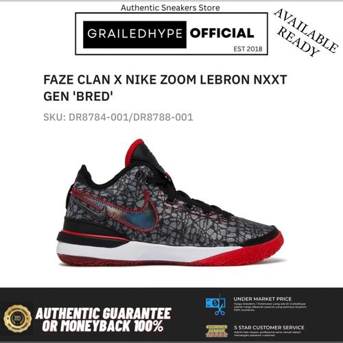 Jual NIKE ZOOM LEBRON x FAZE CLAN NXXT GEN BRED - 100% Authentic ...