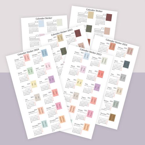 Jual Sticker Kalender Divider Pembatas Mini 2023 2024 - kalender 2023 ...