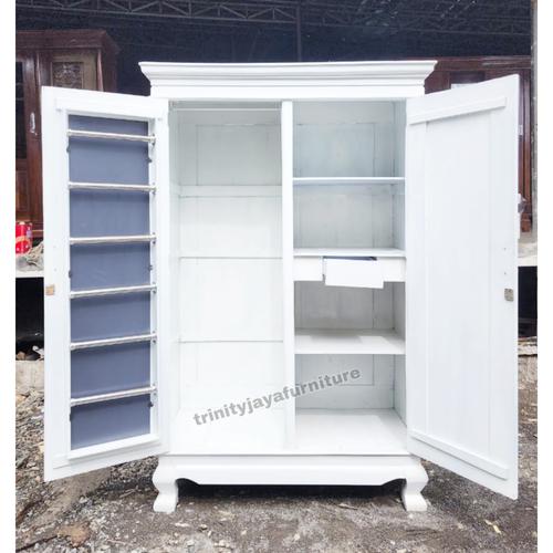 Jual Lemari Pakaian 2 Pintu Hijab Kayu Jati Muda Cat Duco/trinityjayafurni - Kab. Bekasi ...