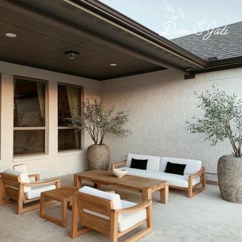Jual set sofa kayu jati minimalis outdoor kursi sofa tamu outdoor - Kab ...