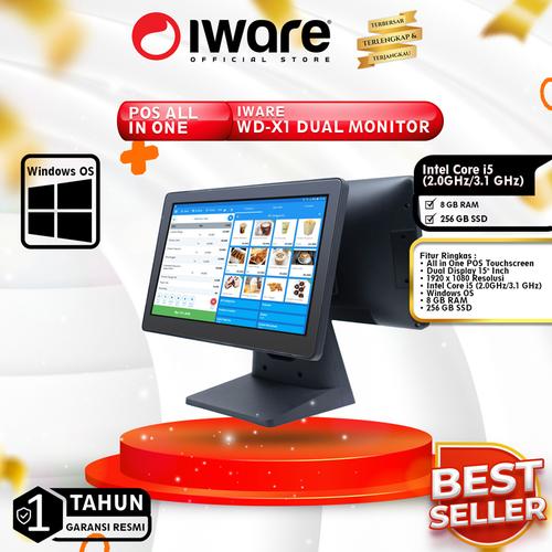Jual Pos All In One Mesin Kasir Iware WD-X1 Dual Monitor Touchscreen RJ11 - Kota Surabaya ...