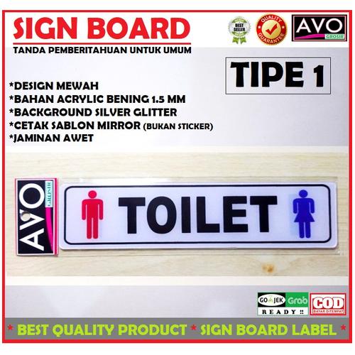 Jual sign label acrylic toilet pintu tembok kantor rumah door sign wc ...