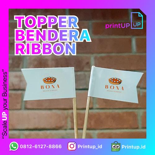 Jual Topper Bendera Ribbon / Tusuk Gigi Custom Snack / Steak / Topper ...