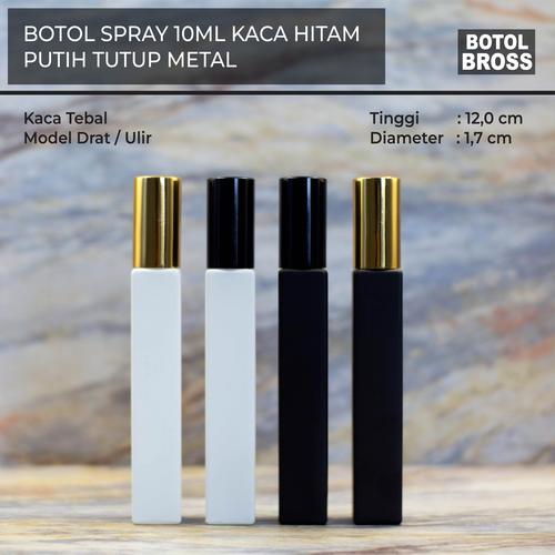 Jual Botol 10ml Spray Kaca PUTIH / HITAM Doff Kotak Tinggi Tebal Parfum ...