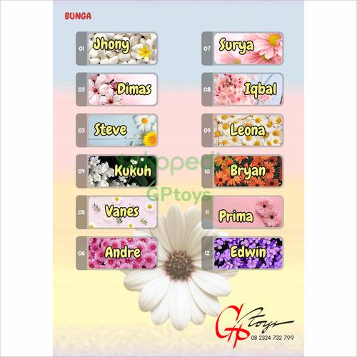 Jual Sticker Label Nama Vinyl vinil Karakter Bunga - Kab. Magelang ...