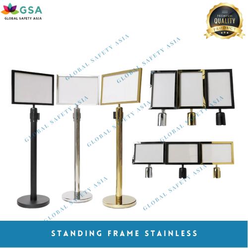 Jual Standing Sign Frame Stainless Papan Tiang Antrian - Silver ...