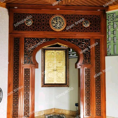 Jual mihrab masjid / ornamen masjid nabawi / mihrab / mihrab kayu jati ...