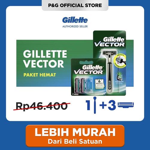 Promo Gillette Vector Alat Cukur dan Refill Pencukur isi 2 - Jakarta ...