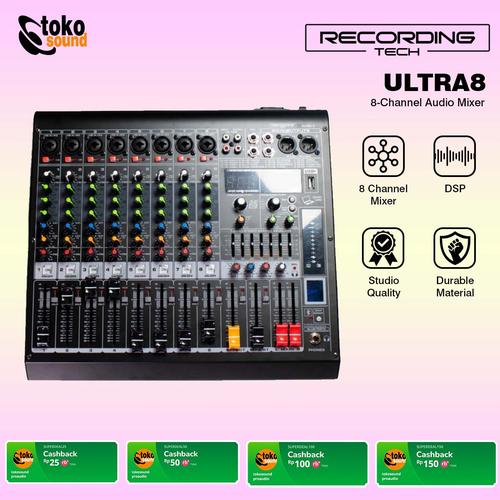 Jual Recording Tech Ultra 8 Mixing Console | Audio MIxer 8 Channel ...