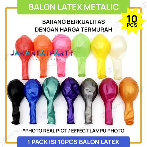 Jual Balon Latex Metalik 1 Pack Isi 10 Pcs / Balon Metalik Per Pack ...
