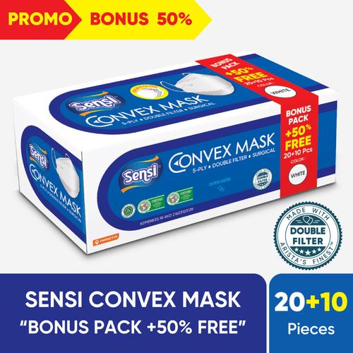 Jual Sensi Masker Earloop Convex Mask 4ply Model Evo isi 20 pcs - PUTIH ...
