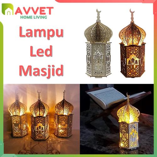Jual AVVET Lampu Lentera LED Bentuk Masjid Dekorasi Hiasan Ramadhan - EID MUBARAK - Kab ...