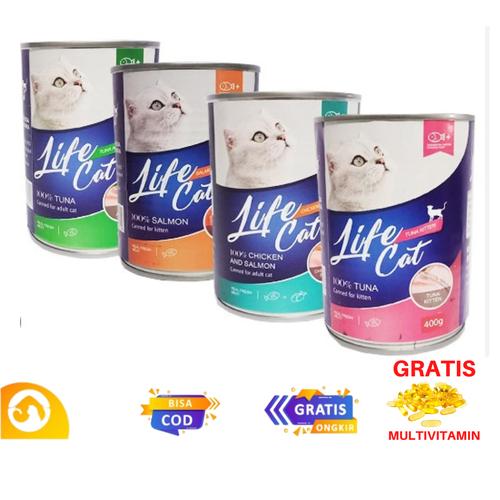 Jual Life Cat 400g Kaleng lifecat Makanan Kucing Free Multivitamin ...