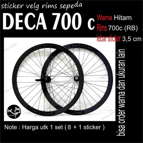Jual sticker velg deca black 700c roadbike stickers rims decal custom ...