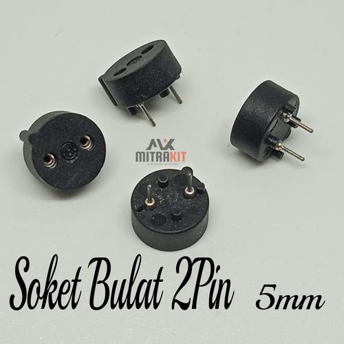 Jual Soket bulat 2pin 5mm pcb Soket kaki komponen pcb 2pin - Kab ...