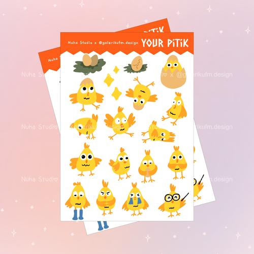 Jual Sticker by galerikufm.design | Ayam Pitik Chicken | Aesthetic ...