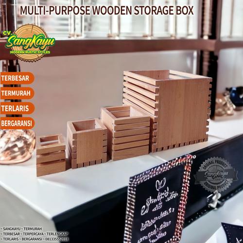 Jual Kotak penyimpanan serbaguna kayu mini crate kayu wooden storage ...